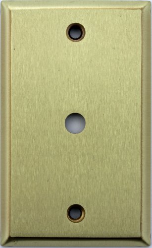 Stamped Satin Brass One Gang Switch Plate with 3/8" Diameter Center Hole