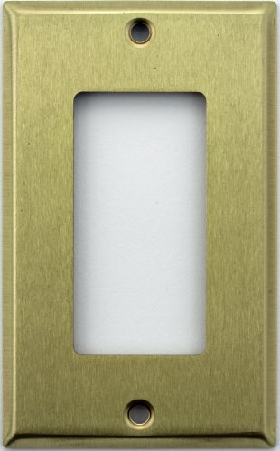 Stamped Satin Brass One Gang GFI/Rocker Switch Plate
