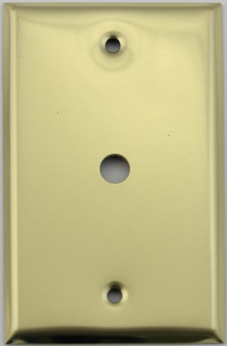 Stamped Polished Brass One Gang Switch Plate with 3/8" Diameter Center Hole