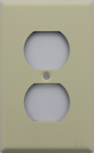 Stamped Ivory Wrinkle One Gang Duplex Outlet Wall Plate