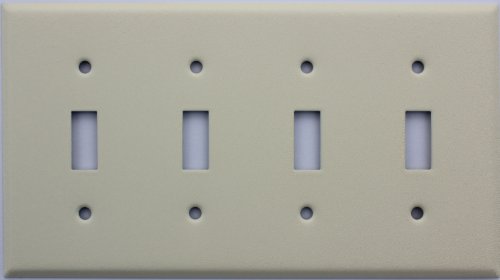 Stamped Ivory Wrinkle Four Gang Toggle Light Switch Wall Plate