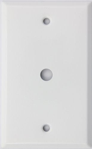 Stamped Smooth White One Gang Cable TV Wall Plate with 3/8" Diameter ...