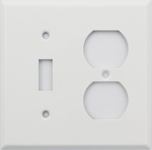Stamped Smooth White Two Gang Combo Wall Plate - One Toggle Light ...