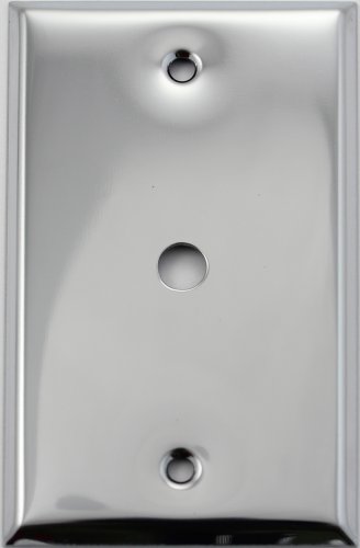 Stamped Polished Stainless Steel One Gang Cable TV Wall Plate