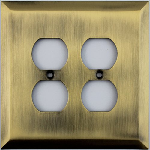 Classic Accents, Inc.: Jumbo Stamped Antique Brass Two Gang Duplex ...