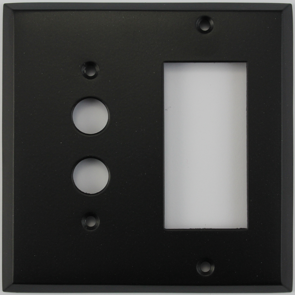 Classic Accents, Inc.: Matte Black 2 Gang Combo Wall Plate - 1 Push ...