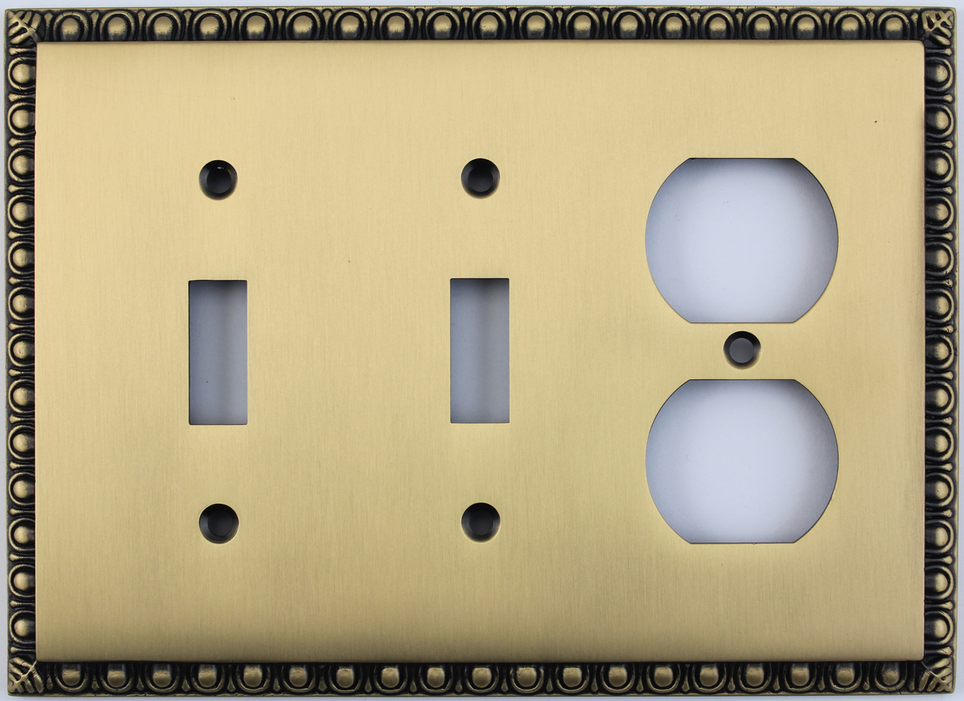 Classic Accents, Inc.: Egg & Dart Antique Brass Three Gang Combo Plate ...