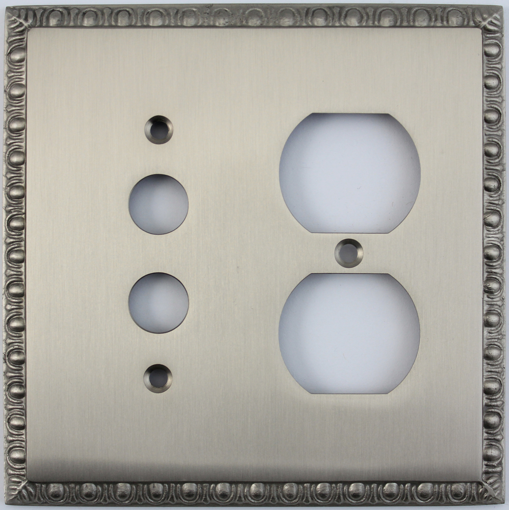 Classic Accents, Inc.: Egg & Dart Satin Nickel Two Gang Combo Plate ...