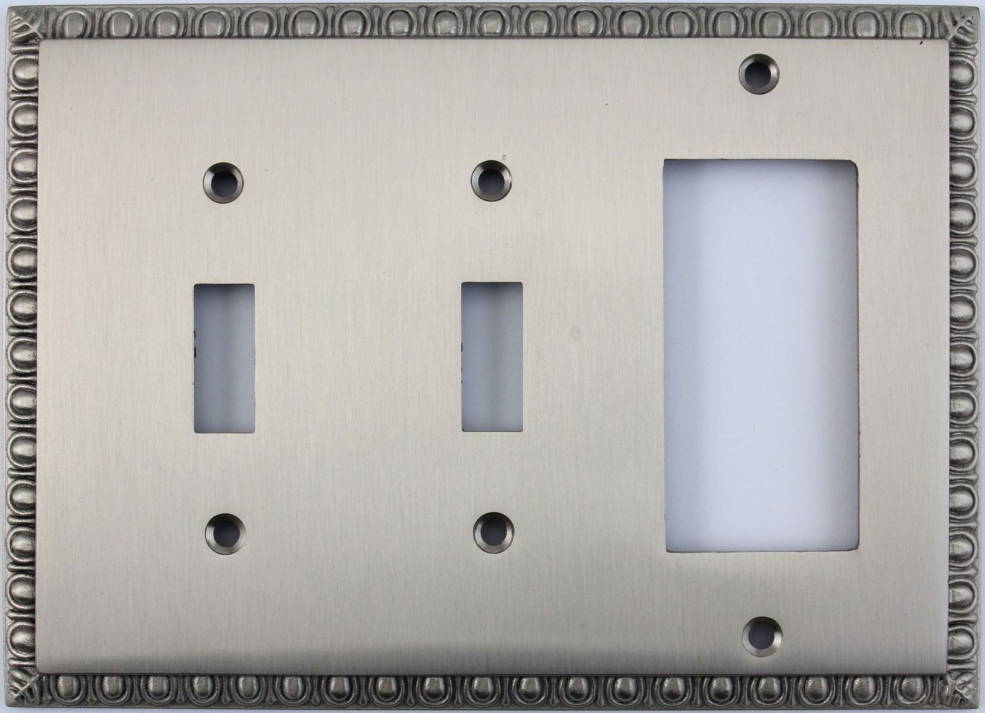 Classic Accents, Inc.: Egg & Dart Satin Nickel Three Gang Combo Plate ...