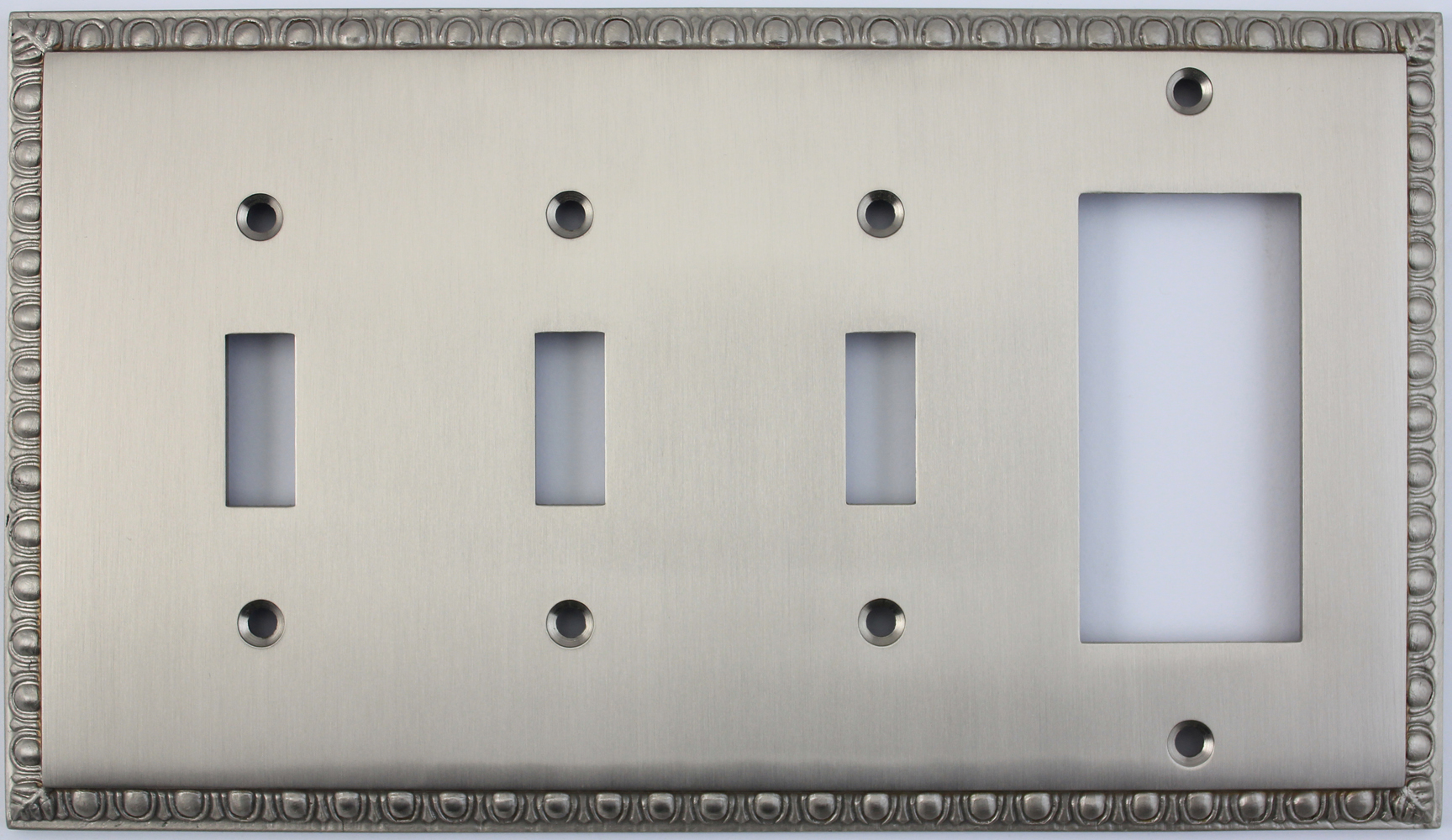 Classic Accents, Inc.: Egg & Dart Satin Nickel Four Gang Combo Plate ...