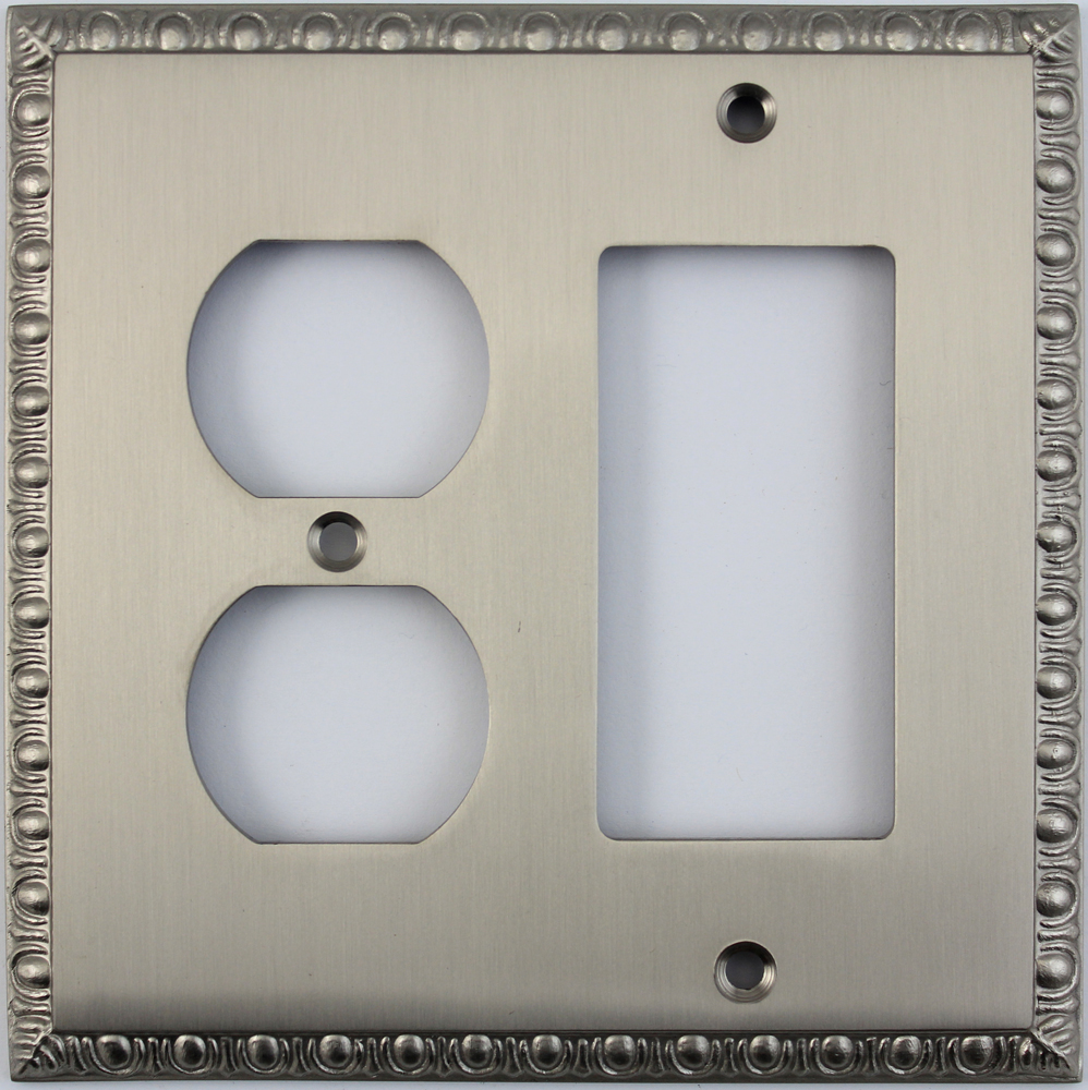 Classic Accents, Inc.: Egg & Dart Satin Nickel Two Gang Combo Plate ...