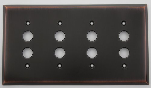 Oil Rubbed Bronze Four Gang Push Button Switch Plate
