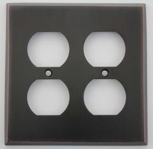 Forged Oil Rubbed Bronze Two Gang Duplex Outlet Wall Plate