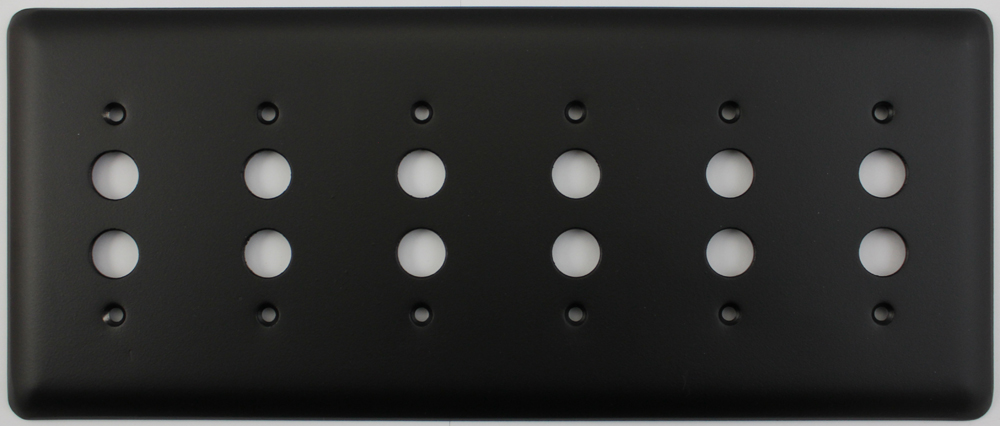 Classic Accents, Inc.: Rounded Black 6 Gang Push Button Switch Plate