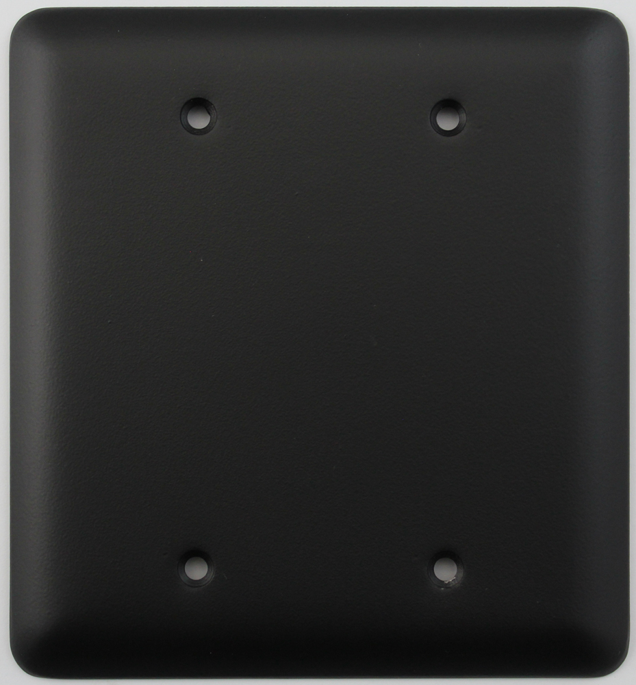 Classic Accents, Inc.: Rounded Black 2 Gang Blank Switch Plate