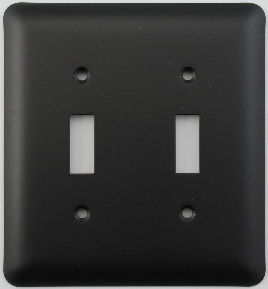 Classic Accents, Inc.: Rounded Black 2 Gang Toggle Switch Plate
