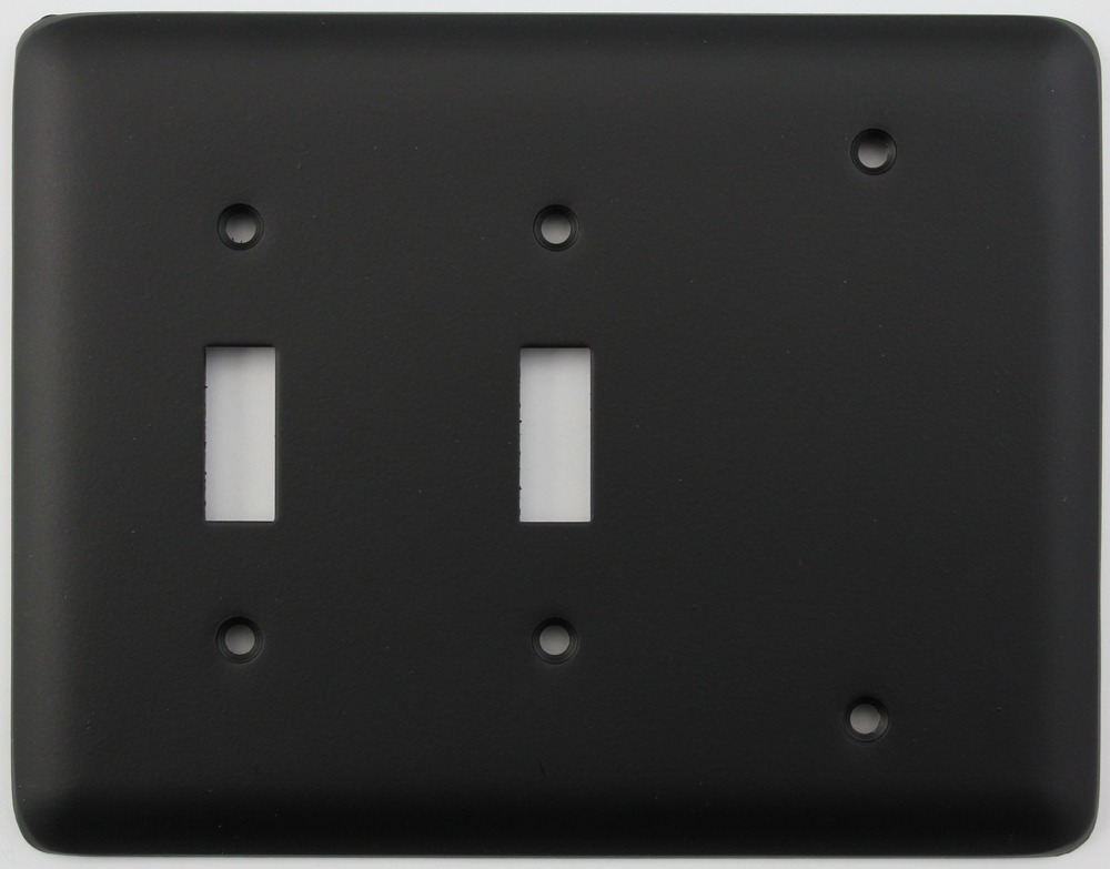 Classic Accents, Inc.: Rounded Black 3 Gang Switch Plate - 2 Toggle 1 Blank