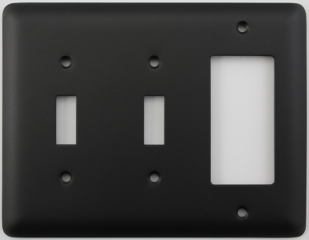 Classic Accents, Inc.: Rounded Black 3 Gang Switch Plate - 2 Toggle 1 ...