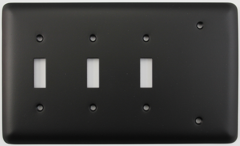 Classic Accents, Inc.: Rounded Black 4 Gang Switch Plate - 3 Toggle 1 Blank