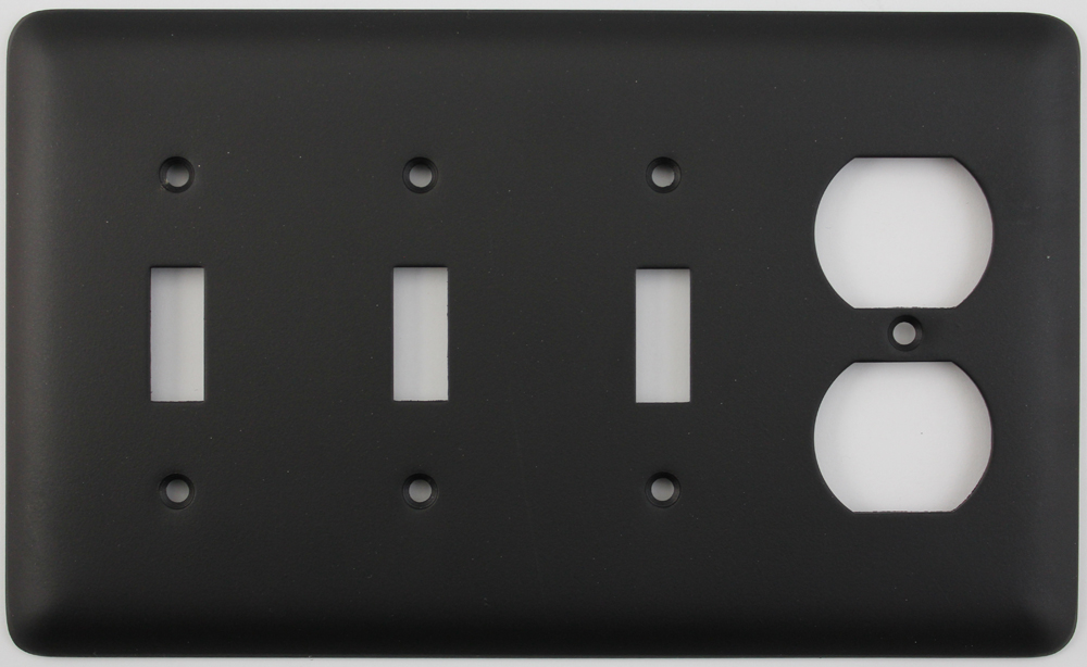 Classic Accents, Inc.: Rounded Black 4 Gang Switch Plate - 3 Toggle 1 ...