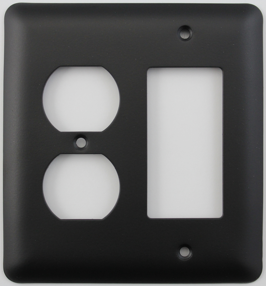 Classic Accents, Inc.: Rounded Black 2 Gang Switch Plate - 1 Duplex 1 ...