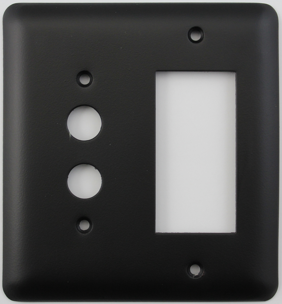 Classic Accents, Inc.: Rounded Black 2 Gang Switch Plate - 1 Push ...
