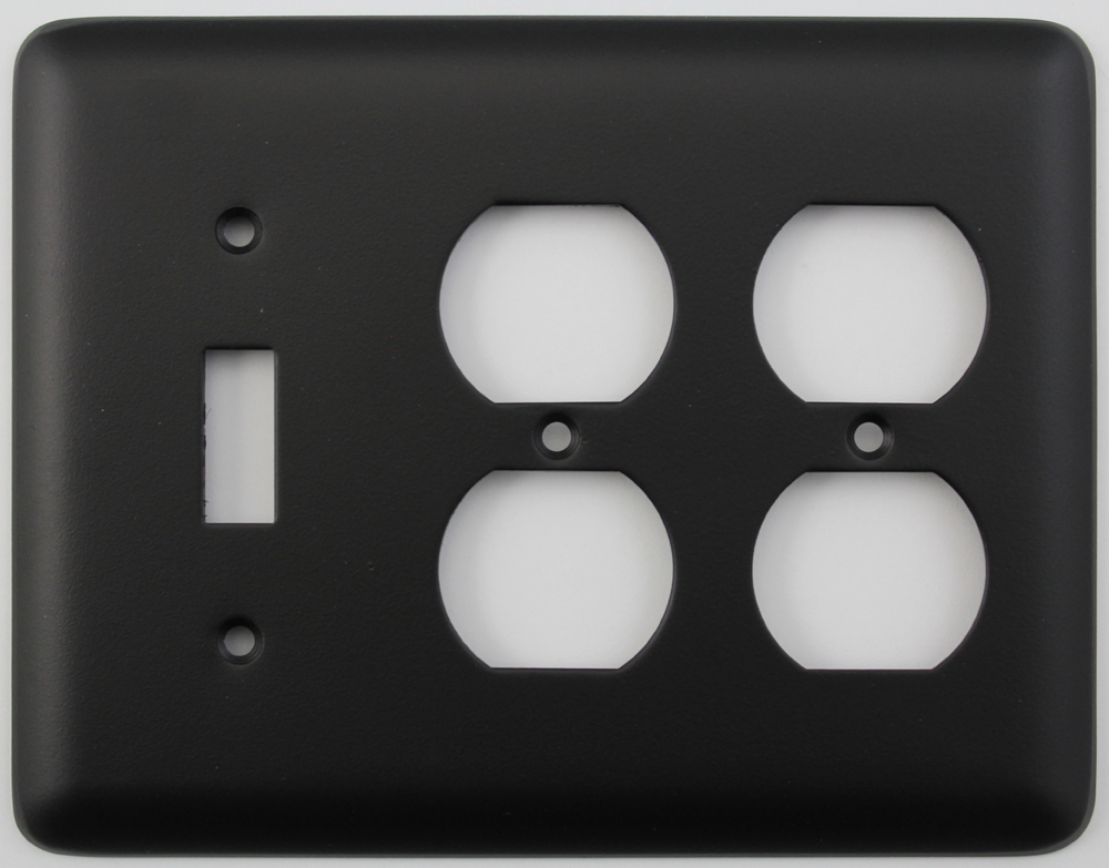 Classic Accents, Inc.: Rounded Black 3 Gang Switch Plate - 1 Toggle 2 ...