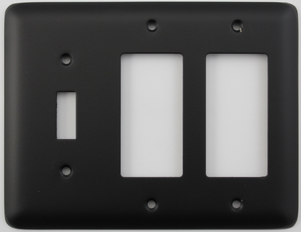 Classic Accents, Inc.: Rounded Black 3 Gang Switch Plate - 1 Toggle 2 ...