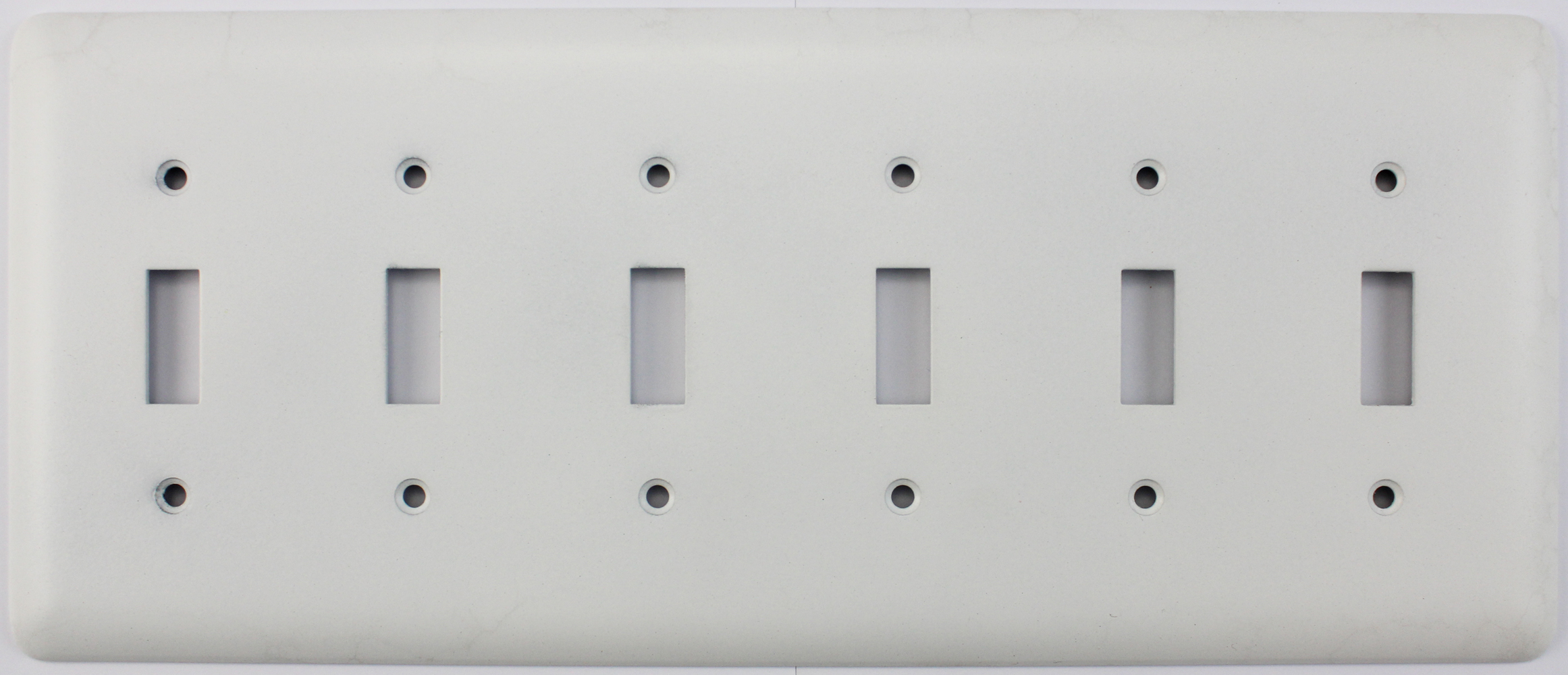 Classic Accents, Inc.: Rounded White 6 Gang Toggle Switch Plate