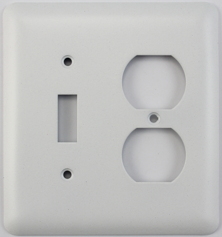 Classic Accents, Inc.: Rounded White 2 Gang Combo Plate - 1 Toggle 1 Duplex