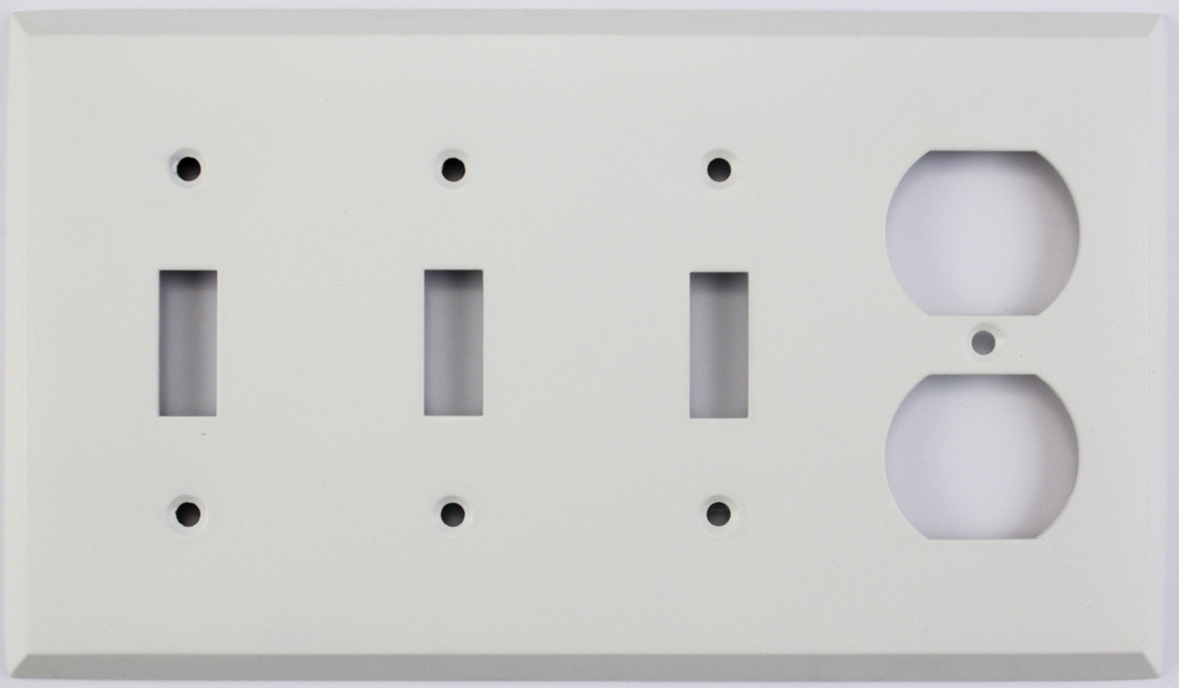 Classic Accents, Inc.: Matte White 4 Gang Combo Wall Plate - 3 Toggle ...