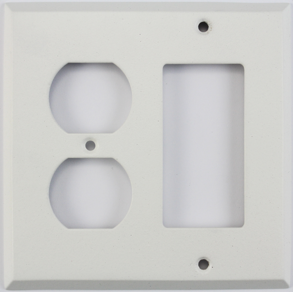 Classic Accents, Inc.: Matte White 2 Gang Combo Wall Plate - 1 Duplex ...