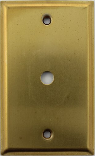 Stamped Raw Brass One Gang Cable TV Wall Plate