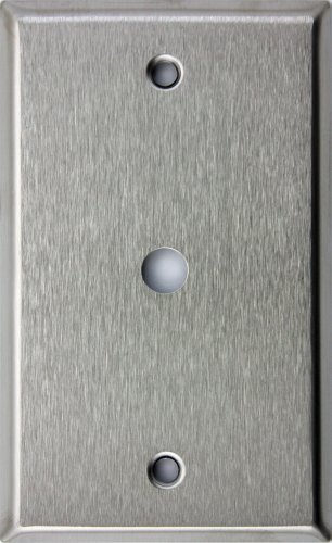 Stamped Satin Stainless Steel One Gang Cable TV Wall Plate