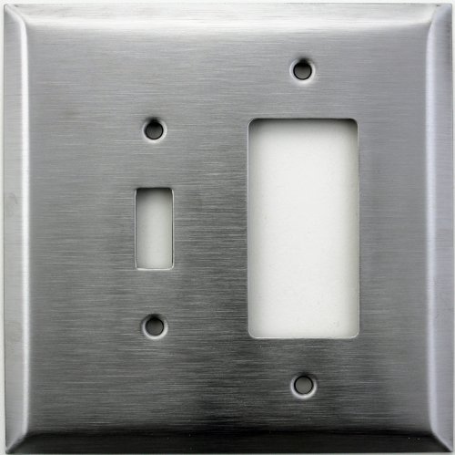 Classic Accents, Inc.: Jumbo Satin Stainless Steel Two Gang Switch ...