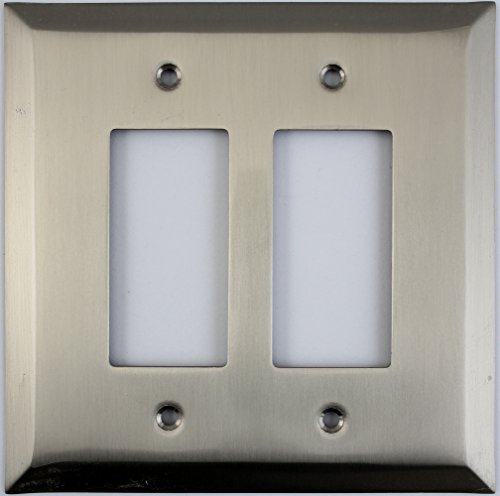 Classic Accents, Inc.: Jumbo Stamped Satin Nickel Two Gang GFI/Rocker ...