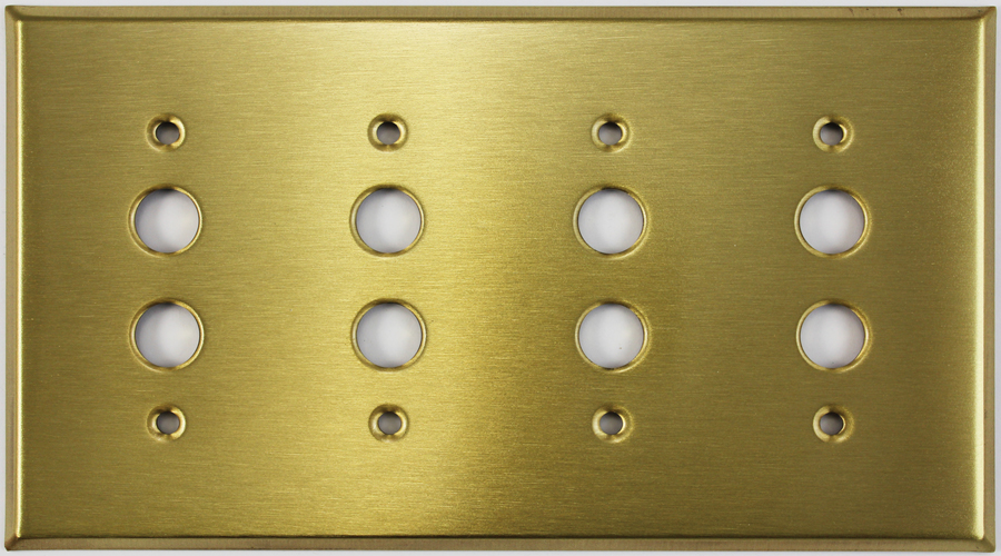 Stamped Sating Brass Four Gang Push Button Light Switch Plate