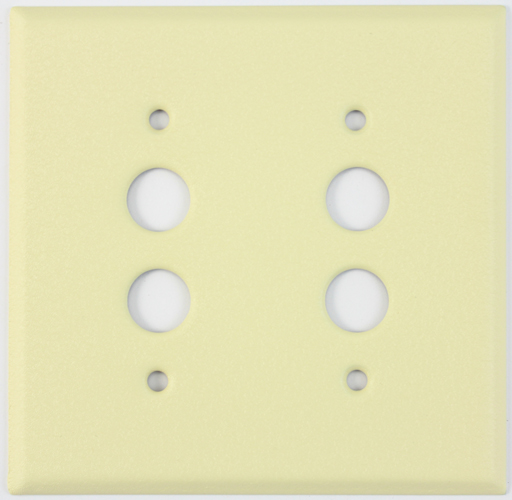 Stamped Ivory Wrinkle Two Gang Push Button Light Switch Wall Plate