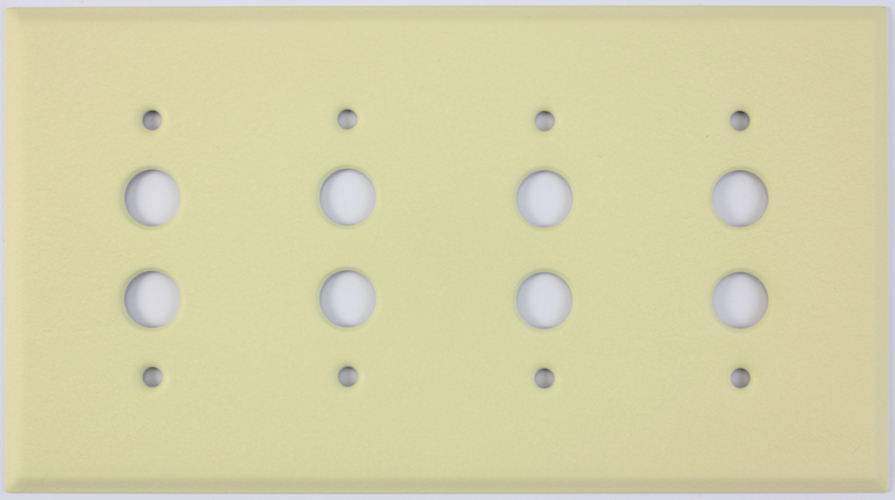 Stamped Ivory Wrinkle Four Gang Push Button Light Switch Wall Plate