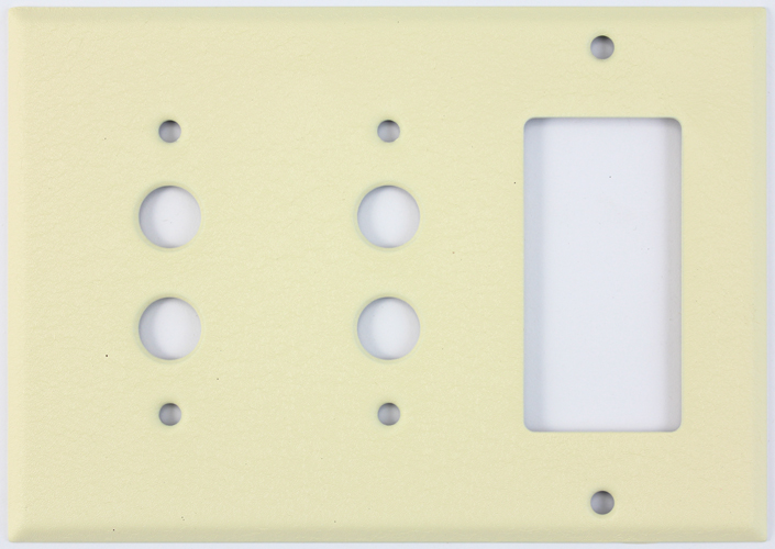 Stamped Ivory Wrinkle Three Gang Combo Wall Plate - Two Push Button ...