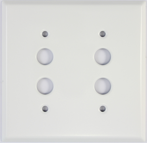 Stamped Smooth White Two Gang Push Button Light Switch Wall Plate