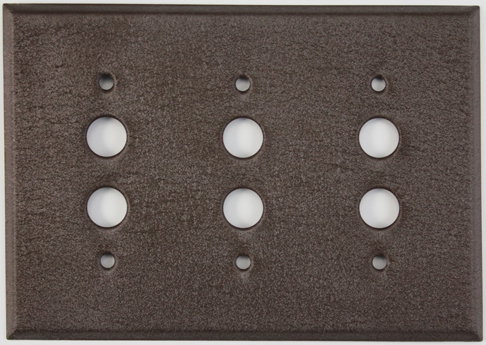 Stamped Brown Wrinkle Three Gang Push Button Light Switch Wall Plate