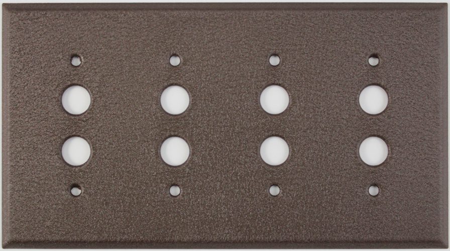 Stamped Brown Wrinkle Four Gang Push Button Light Switch Wall Plate