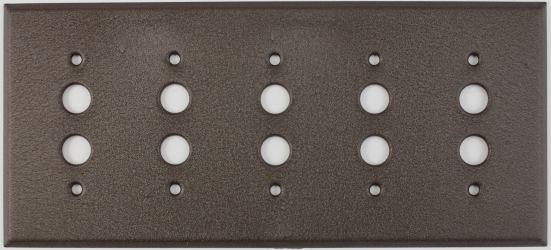 Stamped Brown Wrinkle Five Gang Push Button Light Switch Wall Plate