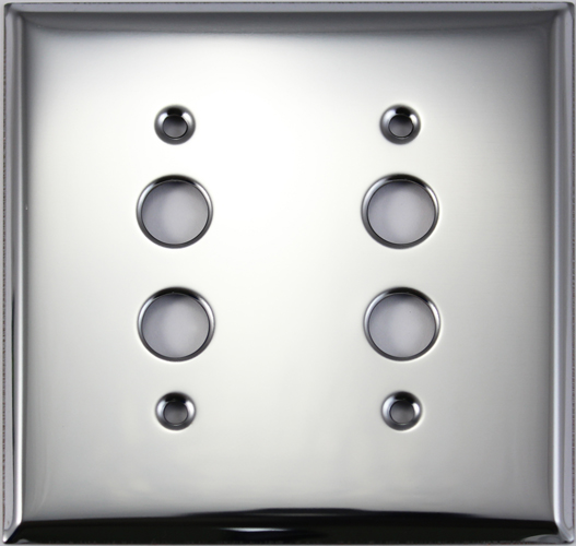 Stamped Polished Stainless Steel Two Gang Push Button Light Switch Wall ...