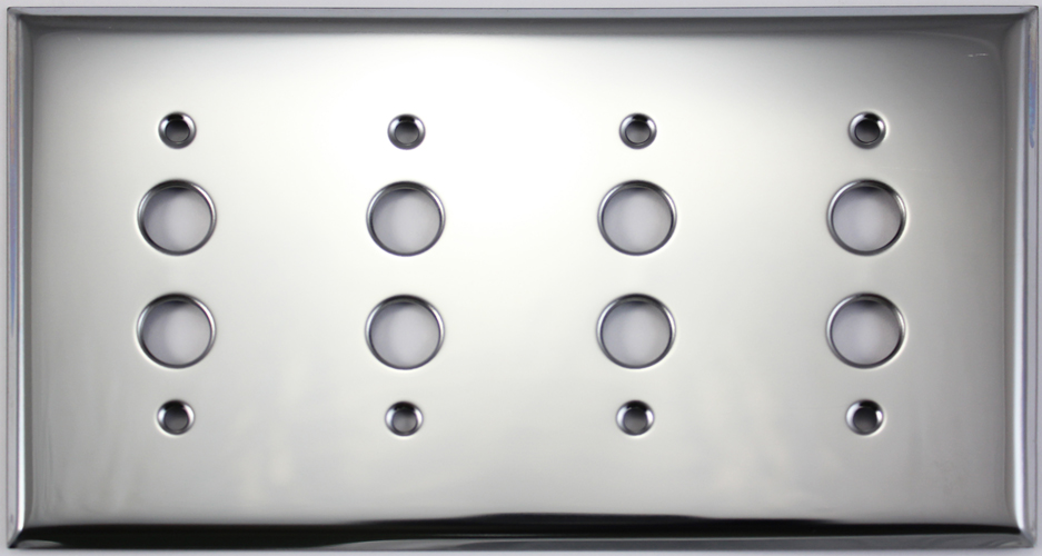Stamped Polished Stainless Steel Four Gang Push Button Light Switch ...