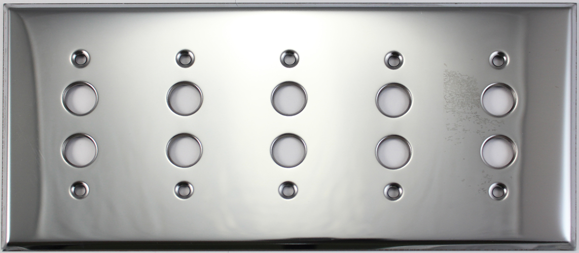 Stamped Polished Stainless Steel Five Gang Push Button Light Switch ...