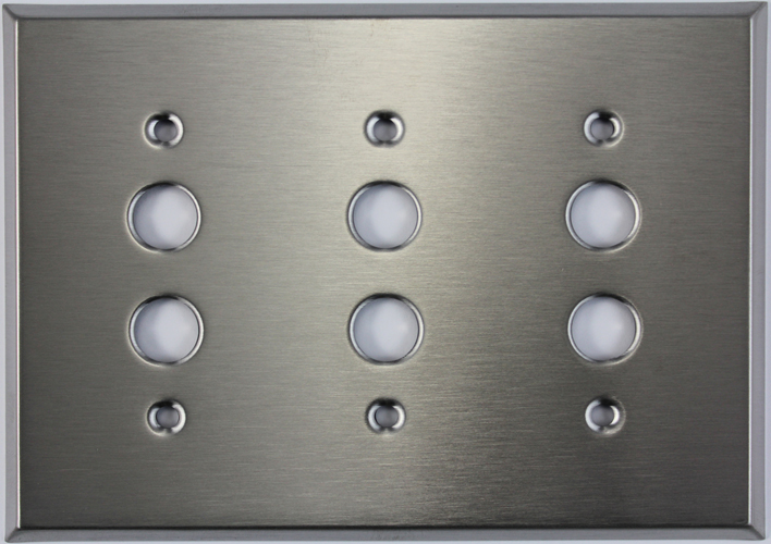 Stamped Satin Stainless Steel Three Gang Push Button Light Switch Wall ...