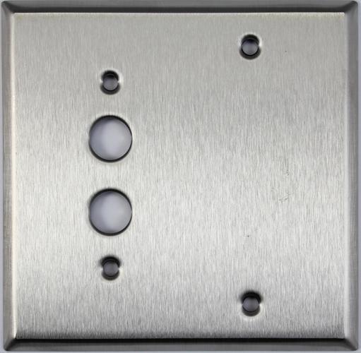 Stamped Satin Stainless Steel Two Gang Combo Wall Plate - One Push ...